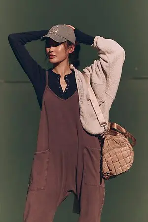 Free People Hot Shot Onesie - Dark Espresso