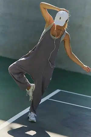 Free People Hot Shot Onesie Graphite