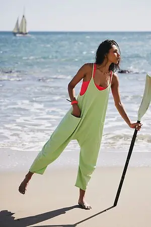 Free People Hot Shot Onesie Lemongrass