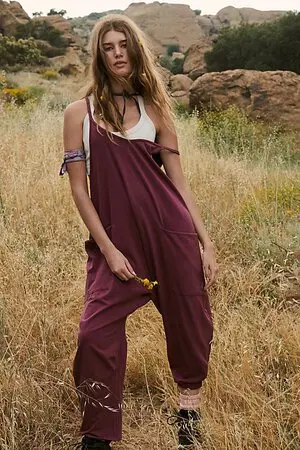 Free People Hot Shot Onesie Pomegranate
