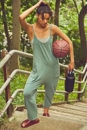 Free People Hot Shot Onesie Rainforest