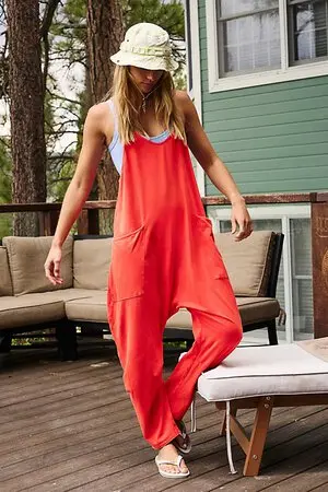 Free People Hot Shot Onesie Scarlet