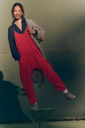 Free People Hot Shot Onesie Washed Winterberry