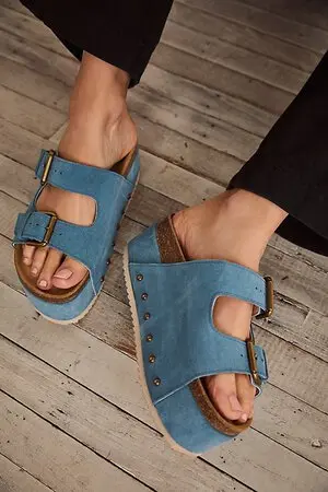 Intentionally Blank Rule Breaker Flatform Sandals Blue