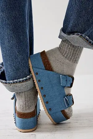 Intentionally Blank Rule Breaker Flatform Sandals Denim