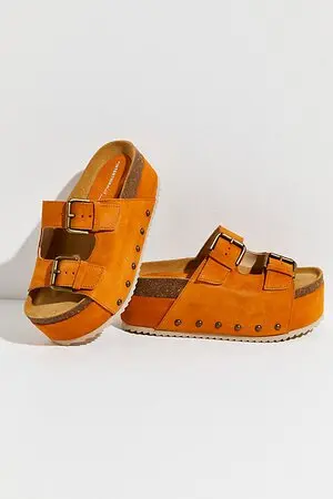 Intentionally Blank Rule Breaker Flatform Sandals Orange