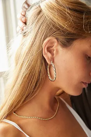 Free People Free People Gold Plated Hoop Earring Set Gold Twist