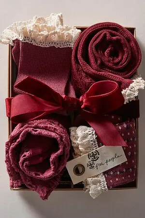 Free People Free People Rosebud Waffle Knit Ankle Socks Hawthorne Rose