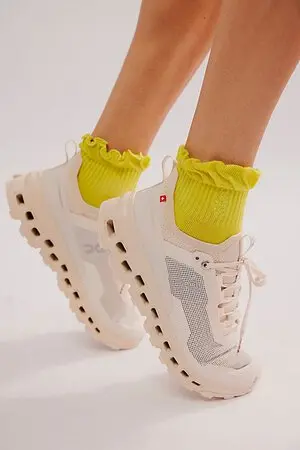 Free People FP Movement Classic Ruffle Ankle Socks Chartreuse