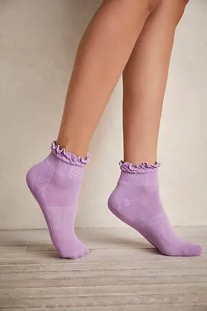 Free People FP Movement Classic Ruffle Ankle Socks Lilac