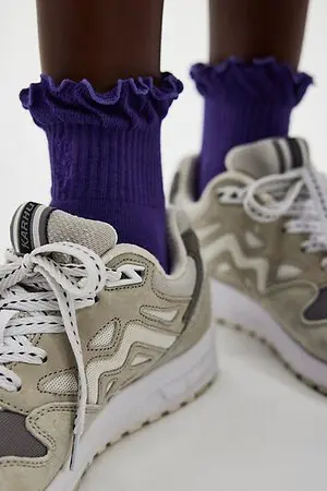 Free People FP Movement Classic Ruffle Ankle Socks Violet