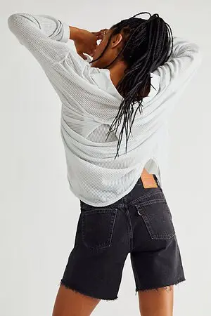 LEVI'S 501 Mid Thigh Denim Shorts - Lunar Black
