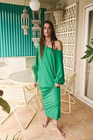 Free People Free People Oversized Maxi Dress With Dolman Sleeves Jolly Green