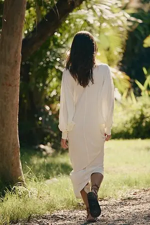 Free People Oversized Maxi Dress With Dolman Sleeves - Softest Lemon