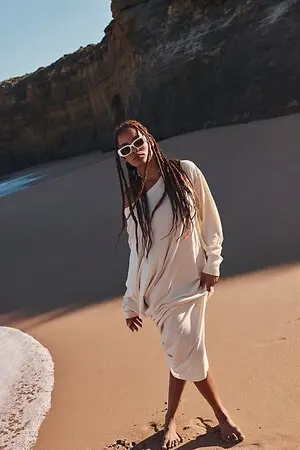 Free People Free People Oversized Maxi Dress With Dolman Sleeves Summer Khaki