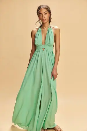 Free People Look Into The Sun Maxi Dress Crystal Mint