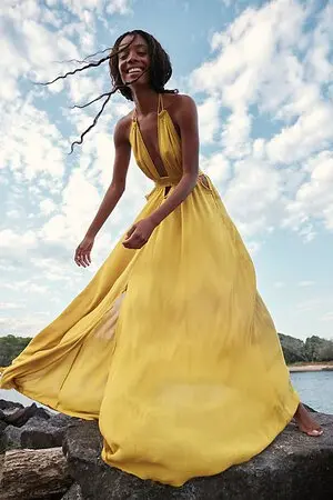 Free People Look Into The Sun Maxi Dress Dried Palm