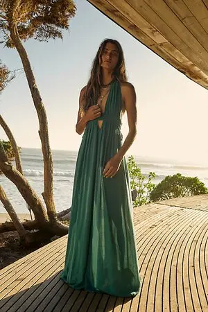 Free People Look Into The Sun Maxi Dress Everglade
