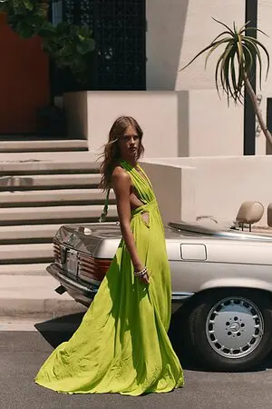 Free People Look Into The Sun Maxi Dress - Fresh Lime
