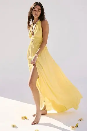 Free People Look Into The Sun Maxi Dress Lemondrop
