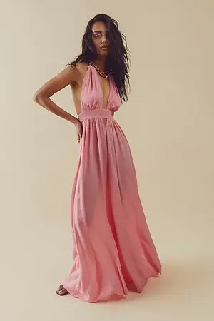 Free People Look Into The Sun Maxi Dress Peony