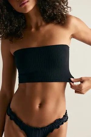 Free People Adrienne Bandeau Top Black