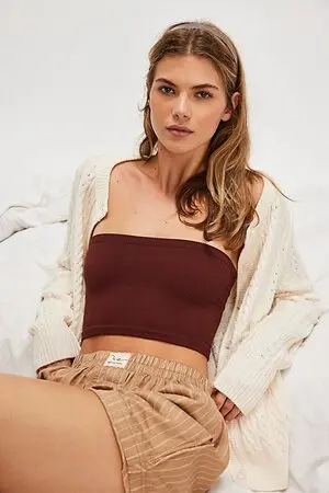 Free People Adrienne Bandeau Top Chocolate Fondant