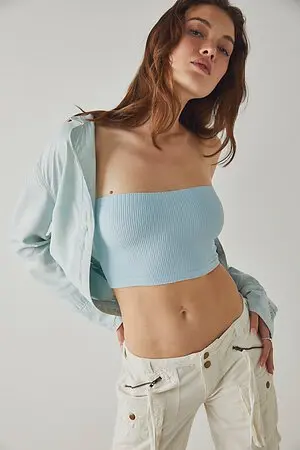 Free People Adrienne Bandeau Top Dream Blue
