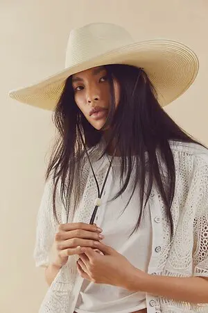Free People Arizona Wide Brim Straw Hat - White