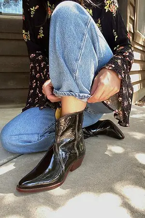 Free People Western Ankle Boots - Black