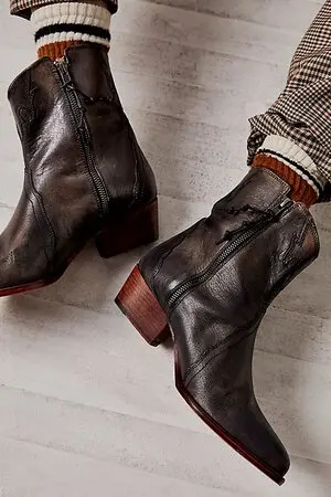 Free People Western Ankle Boots - Carbon