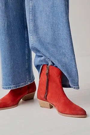Free People Western Ankle Boots - Coral Fusion