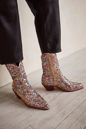 MOMO Asteria Sequin Ankle Boots