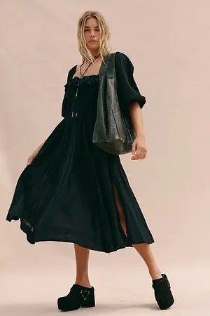Free People Oasis Midi Dress - Black