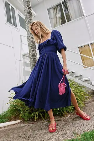 Free People Free People Free-est Oasis Midi Dress Blue