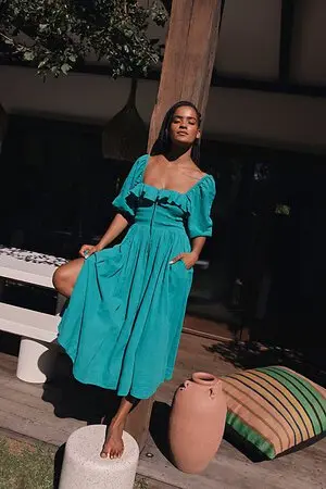 Free People Free People Free-est Oasis Midi Dress Golf Green