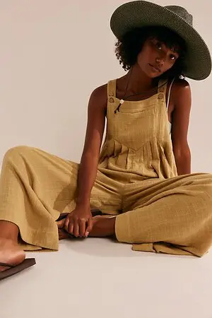 Free People Sun-Drenched Overalls Antelope