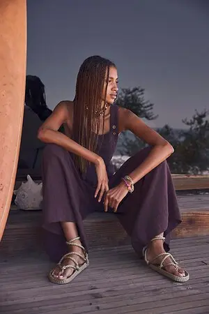 Free People Sun-Drenched Overalls Cocoa Bean