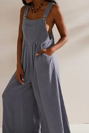 Free People Sun-Drenched Overalls Flint Stone