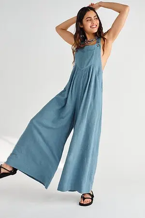Free People Sun-Drenched Overalls Larkspur