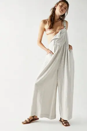 Free People Sun-Drenched Overalls Ocean Pearl