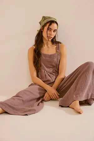Free People Sun-Drenched Overalls Quail