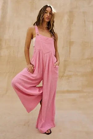 Free People Sun-Drenched Overalls Sugar Magnolia