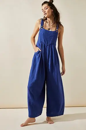 Free People Sun-Drenched Overalls True Blue