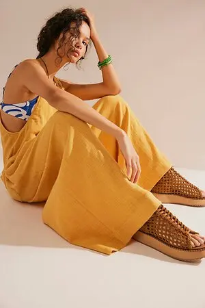 Free People Sun-Drenched Overalls Yellow