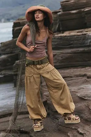 Free People We The Free Lotus Balloon Jeans - Mustard