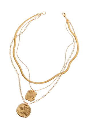 Free People Oversized Coin Layered Necklace - Gold