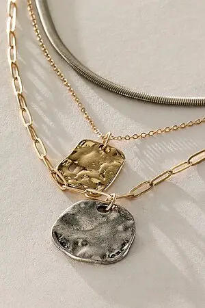 Free People Oversized Coin Layered Necklace - Mixed Metal