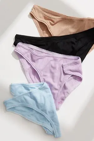 Free People Pointelle Bikini Underwear Black