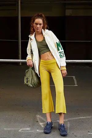Free People FP Movement Hot Shot Crop Flare Pants Sulfur Spring